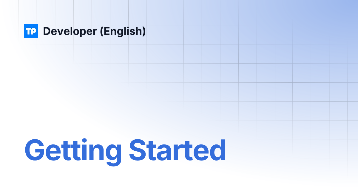 Getting Started Developer English